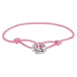 Armband Liebeskind Berlin "Schmuck Geschenk Nylonarmband Lora", edelstahlfarben, rosa, Armb&auml;nder, Damen, 21cm, Edelstahl Nylon, Edelstahl, Nylon, Armband