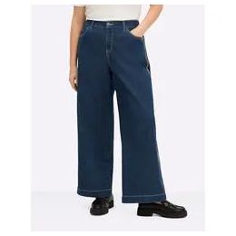 Bequeme Jeans sheego, Damen, Gr. 40, Normalgr&ouml;&szlig;en, blau, stone, washed, 99% Baumwolle, 1% Elasthan, unifarben, lang, Jeans