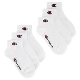 Kurzsocken Champion "6 Pack Quarter Socks", M&auml;dchen, Gr. 27-30, wht, wht, wht, wht, wht, wht, ns, Baumwollmischung, Socken, f&uuml;r Kinder, sportlicher Look, aus Baumwollmischung