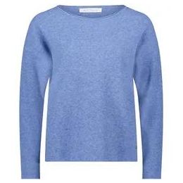 BETTY & CO Strickpullover BETTY & CO "Damen mit Rundhalsausschnitt", Damen, Gr. 44, middle blau melange, Strick, Obermaterial: 50% Viskose, 27% Polyamid, 23% Polyester, gerade lang, Rundhals, Pullover Strickpullover