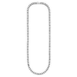 Edelstahlkette Bruno Banani "Schmuck Geschenk Tenniskette", edelstahlfarben, kristallwei&szlig;, Halsketten, Damen, Edelstahl, L: 45 B: 4mm, Edelstahlkette, mit Zirkonia (synth.), B:4mm