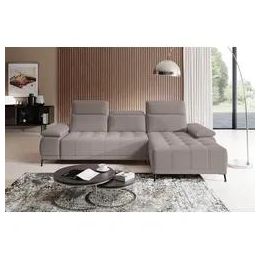 Ecksofa WERK2 "Focus-S, inkl. elektr. Sitzvorzug, manuelle Kopfteilverstellung", beige, B:277cm H:82cm T:177cm, 92% Polyester, 8% Nylon, Sofas, Ecksofa, elektr. Sitztiefenverstellung, flexible Kopfst&uuml;tzen, 12cm F&uuml;&szlig;e, L-Form