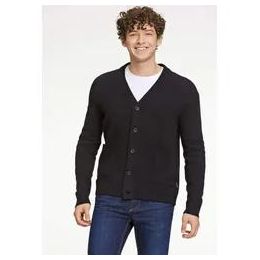 Strickjacke LINDBERGH "Cardigan Comfort Fit", Herren, Gr. M, schwarz, Obermaterial: 80% Wolle, 20% Nylon, unifarben, Strickjacken Strickjacke