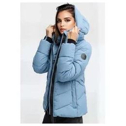 Winterjacke Marikoo "Sahnemausii", Damen, Gr. L, blau (powder blau), Obermaterial: 100% Polyester; Futter: 100% Polyester; Wattierung: 100% Polyester; &Auml;rmelfutter: 100% Polyester, Jacken Winterjacke, mit abnehmbarer Kapuze und hohem Kragen