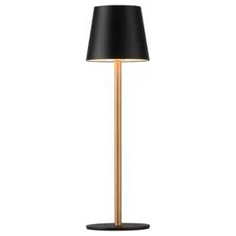 JUST LIGHT Tischleuchte "EURIA", schwarz (schwarz, messing), 1, &Oslash; 78cm H: 24,2cm, 1 Stk., Leuchten, LED, dimmbar &uuml;ber Touchdimmer, Memory, nach Trennung vom Netz, IP54, Tischleuchte