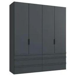 Faltt&uuml;renschrank wimex "Oxford by fresh to go, in der Breite 200cm, in 2 H&ouml;hen erh&auml;ltlich", grau (grafit), Schr&auml;nke, Kinder, Grafit, B/H/T: 200cm x 236cm x 58cm, Schubladen: 6 Stk. T&uuml;ren: 4 Stk. ohne Spiegel, Holzwerkstoff, mit hochwertigen Faltt&uuml;ren f&uuml;r den perfekten &Uuml;berblick, B:200cm H:236cm T:58cm