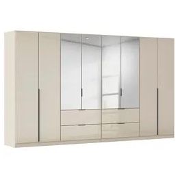 Dreht&uuml;renschrank OTTO HOME "Kleiderschrank Kleiderschr&auml;nke Schrank Garderobe AGORDO mit Glasfront", beige, glas beige (champagner), B:360cm H:210cm T:54cm, Holzwerkstoff, Schr&auml;nke, Dreht&uuml;renschrank, mit Au&szlig;enschubk&auml;sten, in 7 Breiten und 2 H&ouml;hen MADE IN GERMANY