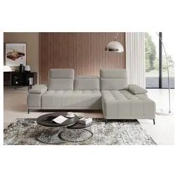 Ecksofa WERK2 "Focus-S, inkl. elektr. Sitzvorzug, manuelle Kopfteilverstellung", natur, B:277cm H:82cm T:177cm, 92% Polyester, 8% Nylon, Sofas, Ecksofa, elektr. Sitztiefenverstellung, flexible Kopfst&uuml;tzen, 12cm F&uuml;&szlig;e, L-Form
