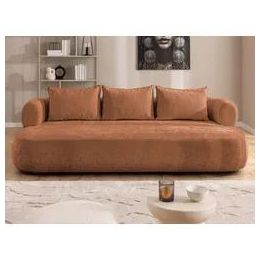 Big-Sofa Home Affaire "LUSSAC 4-Sitzer Design-Sofa mit Zierkissen, Ma&szlig;e B/T/H: 242/123/78 cm", terra, B:242cm H:78cm T:122,5cm, 100% Polyester, Sofas, Big-Sofa, hoher Sitzkomfort und modernes Design, Sofa ohne Bettfunktion