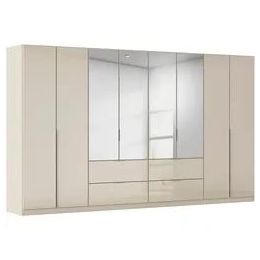 Dreht&uuml;renschrank OTTO HOME "Kleiderschrank Kleiderschr&auml;nke Schrank Garderobe AGORDO mit Glasfront", beige (beige, glas beige (champagner)), B:360cm H:210cm T:54cm, Holzwerkstoff, Schr&auml;nke, Dreht&uuml;renschrank, mit Au&szlig;enschubk&auml;sten, in 7 Breiten und 2 H&ouml;hen MADE IN GERMANY