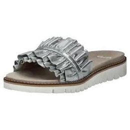 Pantolette Ara "Ara Sandalen Leder", Damen, Gr. 39, silber, Leder, Schuhe Pantolette