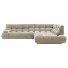Ecksofa Home Affaire "Cozy Bubble, mit klappbarer Armlehne, Breite 324 cm", sand, B:324cm H:85cm T:211cm, 95% Polyester, 5% Nylon, Sofas, Ecksofa, mit eleganter Steppung, Rundumbezug & weicher Polsterung