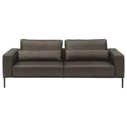 3-Sitzer Musterring "JustBPM100, 242 cm breit, aus hochwertigem Leder", espresso, B:242cm H:88cm T:107cm, 100% Leder, Sofas, XL-Sofa, wahlweise mit Nierenkissen und mot. Sitzauszug, Fu&szlig; schwarz