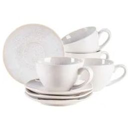 M&auml;ser Tasse M&Auml;SER "FROZEN, Tassen-Set, Steinzeug", wei&szlig;, B:13,5cm H:6,5cm &Oslash;:10cm, Steinzeug, Trinkgef&auml;&szlig;e, Tasse