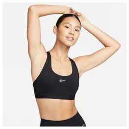 Sport-BH Nike "W NK SWSH LGT SPT BRA", Damen, Gr. M, N-Gr, schwarz, wei&szlig;, Obermaterial: 72% Polyester, 28% Elasthan, BHs Sport-BH, f&uuml;r Fitness und Workouts, mit leichtem Halt, weiter Ausschnitt