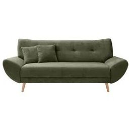 3-Sitzer Home Affaire "Basta", gr&uuml;n, B:205cm H:82cm T:87cm, 100% Polyester, Sofas