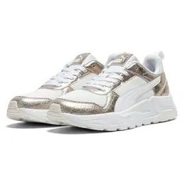 Sneaker Puma "Trinity 2 Metallic Whisper Sneakers Damen", Damen, Gr. 35,5, wei&szlig; gold warm, Obermaterial: Textil, Synthetik. Futter: Textil. Innensohle: Textil. Laufsohle: Gummi, Synthetik, Schuhe Sneaker