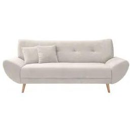 3-Sitzer Home Affaire "Basta", wei&szlig;, B:205cm H:82cm T:87cm, 100% Polyester, Sofas