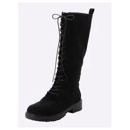 Weitschaftstiefel sheego, Damen, Gr. 43, XXL-Schaft, schwarz, Textil, Schuhe Weitschaftstiefel