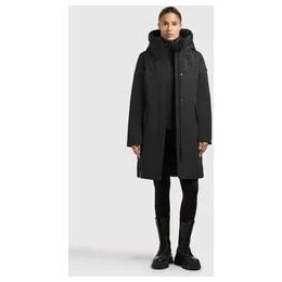 Kurzmantel Khujo "WEDELIA WITH INNER JACKET", Damen, Gr. S, schwarz, 55% Baumwolle, 45% Polyester, unifarben, eingesetzt Rippstrickb&uuml;ndchen mit Windstopper, M&auml;ntel Kurzmantel