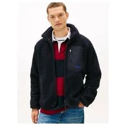 Sweatjacke Tommy Hilfiger "TEDDY FLEECE ZIP THROUGH", Herren, Gr. XL, desert sky, Fleece, Obermaterial: 50% Polyacryl, 50% Polyester, regular fit normal, Rundhals, eingesetzt gerader Abschluss, Sweatjacken Sweatjacke, &Uuml;bergangsjacke Herbstjacke Teddy Pl&uuml;sch Soft Jacke