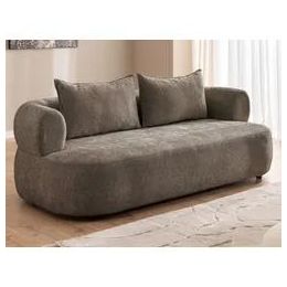 3-Sitzer Home Affaire "LUSSAC 3-Sitzer Design-Sofa mit Zierkissen, Ma&szlig;e B/T/H: 202/123/78 cm", braun, B:202cm H:78cm T:122,5cm, 100% Polyester, Sofas, hoher Sitzkomfort und modernes Design, Sofa ohne Bettfunktion