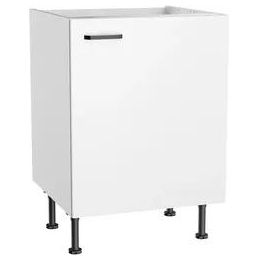Sp&uuml;lenschrank KOCHSTATION "KS-Paula", wei&szlig; matt, wei&szlig;, B:60cm H:87cm T:58,4cm, Schr&auml;nke, Sp&uuml;lenschrank, 60 cm breit, 87 cm hoch, mit 1 T&uuml;r