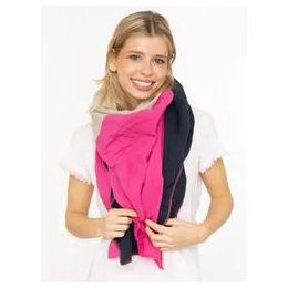 Dreieckstuch Zwillingsherz "Viereck "Blockstreifen", Damen, pink marine, Web, Baumwolle, mehrfarbig, Modet&uuml;cher, farbenfroh, Colour Block, angenehmes Tragegef&uuml;hl