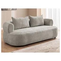 3-Sitzer Home Affaire "LUSSAC 3-Sitzer Design-Sofa mit Zierkissen, Ma&szlig;e B/T/H: 202/123/78 cm", hellgrau, B:202cm H:78cm T:122,5cm, 100% Polyester, Sofas, hoher Sitzkomfort und modernes Design, Sofa ohne Bettfunktion