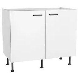 Sp&uuml;lenschrank KOCHSTATION "KS-Paula", wei&szlig; matt, wei&szlig;, B:100cm H:87cm T:58,4cm, Schr&auml;nke, Sp&uuml;lenschrank, 100 cm breit, 87 cm hoch, mit 1 T&uuml;r