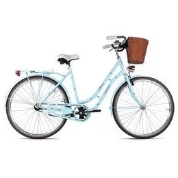 Cityrad Dacapo "Damenrad 28'' Classic Premium Blau 1 Gang RH 53 cm mit Korb" Gr. 53, blau, blau, Fahrr&auml;der, Damen, 53cm, 28 Zoll (71,12cm) hinten: 28 Zoll (71,12cm)