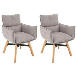 Esszimmerstuhl OTTO HOME "Elyssa", hellgrau, naturfarben, B:65cm H:85cm T:62cm, Massivholz, Stoff, St&uuml;hle, Esszimmerstuhl, massives Eichenholzgestell, pflegeleichter Webstoff, Drehfunktion