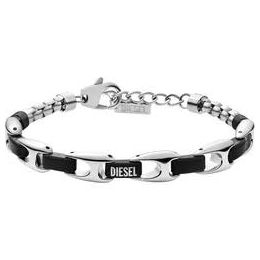 Armband Diesel "Schmuck Geschenk Edelstahl Armschmuck METAMORPH", edelstahlfarben, schwarz, Armb&auml;nder, Damen, 21cm, Edelstahl, Armband