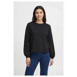 Sweatshirt Vila "VISANDY L/S DETAIL SWEAT TOP - NOOS", Damen, Gr. M, schwarz, Sweatware, Obermaterial: 50% Viskose, 44% Polyester, 6% Elasthan, unifarben, regular fit normal, Rundhals, Sweatshirts Sweatshirt, Viskosemischung, regular fit