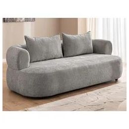 3-Sitzer Home Affaire "LUSSAC 3-Sitzer Design-Sofa mit Zierkissen, Ma&szlig;e B/T/H: 202/123/78 cm", grau, B:202cm H:78cm T:122,5cm, 100% Polyester, Sofas, hoher Sitzkomfort und modernes Design, Sofa ohne Bettfunktion