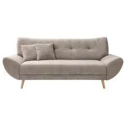3-Sitzer Home Affaire "Basta", taupe, B:205cm H:82cm T:87cm, 100% Polyester, Sofas