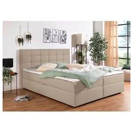 Boxbett Home Affaire "Ovalo auch in &Uuml;berl&auml;nge erh&auml;ltlich", beige, creme, B:174cm L:230cm, Komplettbetten, Boxspringbett, wahlweise mit Bettkasten, in H2, H3 & H4 erh&auml;ltlich, Topseller