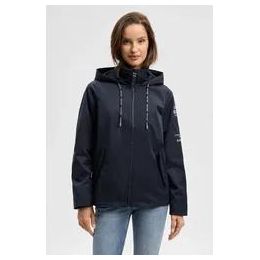 Outdoorjacke SOCCX, Damen, Gr. XS, blau, Web, Material: 100% Polyester, Futter: 100% Polyester, bedruckt, bestickt, regular fit normal, eingesetzt Rippb&uuml;ndchen, Jacken Outdoorjacke, mit verstellbarem Gummizug im Saum