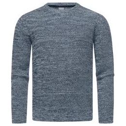 Strickpullover Ragwear "Aralt", Herren, Gr. L (52), blau (navy), Material: 60% Baumwolle, 40% Acryl, gerade h&uuml;ftlang, Rundhals, &Auml;rmel ohne &Auml;rmelschlitz ohne B&uuml;ndchen, Pullover Strickpullover, stylischer Herren Sweatpullover mit Rippb&uuml;ndchen