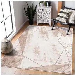 Teppich Carpet City "Noa 9294", beige, B:80cm H:11mm L:300cm, Kunstfaser, Teppiche, Teppich, L&auml;ufer, Kurzflor, Modern, Weicher Flor, Pflegeleicht, Wohnzimmer