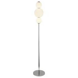 Searchlight Stehlampe "Snowball 3Lt Floor Lamp - Chrome Metal & Opal Glass Shade", chrom und wei&szlig;, 1, &Oslash; 25cm H: 151cm, 1 Stk., Leuchten, Stehlampe