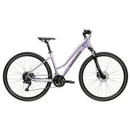 Crossrad KROSS "Evado 5.0 lila 18 G&auml;nge" Gr. 43, lila, schwarz, Fahrr&auml;der, Damen, 43cm, 28 Zoll (71,12cm) hinten: 28 Zoll (71,12cm)