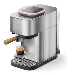 Philips BARISTINA Espressomaschine "Plus in Edelstahl BAR500/00 mit Mahlwerk f&uuml;r ganze Bohnen", edelstahl, 1, Kaffeemaschinen, Iced Coffee Funktion, 16 bar Pumpendruck, Edelstahl/Eschenholz, Espressomaschine
