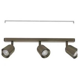Eglo Deckenspot "CAMALDOLI Spotlampe - Stahl - GU10 - 3X10W - IP20", bronze dunkel, 3, H: 11,5cm, 1 Stk., Leuchten, Wandleuchte, Wandspot, schwenkbar, Strahler, L52 x B4,5 x H11,5 cm, Deckenspot
