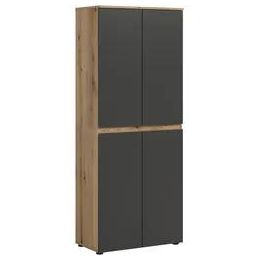Mehrzweckschrank Home Affaire "CIPELA, 70x175 cm, viel Stauraum, variable Einlegeb&ouml;den, Kleiderstange", evoke oak nachbildung, anthrazit, B:70cm H:175cm T:37cm, FSC-zertifizierter Holzwerkstoff, Schr&auml;nke, Mehrzweckschrank, Schuhschrank, Kleiderschrank, Universalschrank, Aktenschrank, Schrank