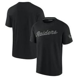 T-Shirt FANATICS "Fanatics T-Shirt Las Vegas Raiders Heritage SS Crew", Damen, Gr. M, schwarz, 100% Baumwolle, Shirts T-Shirt