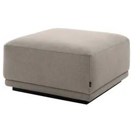 Hocker Musterring, stone, B:80cm H:41cm T:80cm, 94% Polyester, 6% Nylon, Hocker, Hocker, mit Wellenunterfederung & HR-Kaltschaum, Holzrahmen in Schwarz