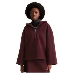 Marc O'Polo Wolljacke MARC O'POLO DENIM "aus Boiled Wool", Damen, Gr. S, schwarz maroon, Obermaterial: 50% Wolle, 50% Polyester, unifarben, loose fit, Jacken
