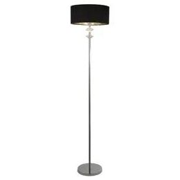 Searchlight Stehlampe "Ontario Floor Lamp - Chrome Metal Acrylic & Black Shade", chrom, schwarz und klar, 1, &Oslash; 35cm H: 157,5cm, 1 Stk., Leuchten, Stehlampe