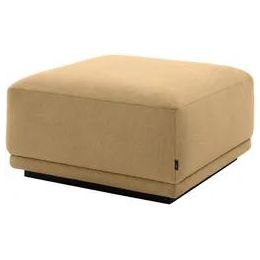 Hocker Musterring, curcuma, B:80cm H:41cm T:80cm, 94% Polyester, 6% Nylon, Hocker, Hocker, mit Wellenunterfederung & HR-Kaltschaum, Holzrahmen in Schwarz
